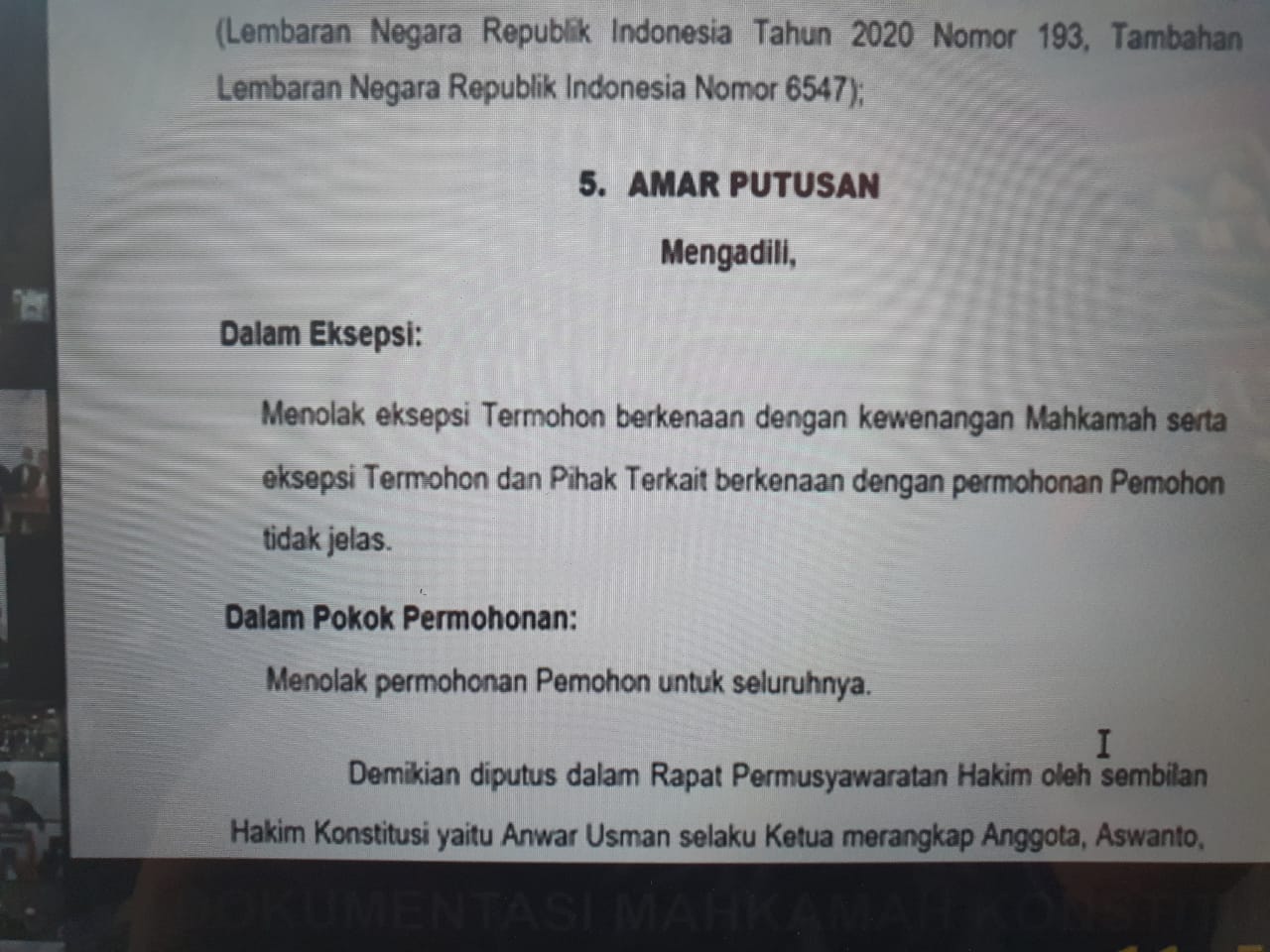 MK Putuskan, Permohonan 2BHD Ditolak Seluruh Permohonannya | Metro Kalsel